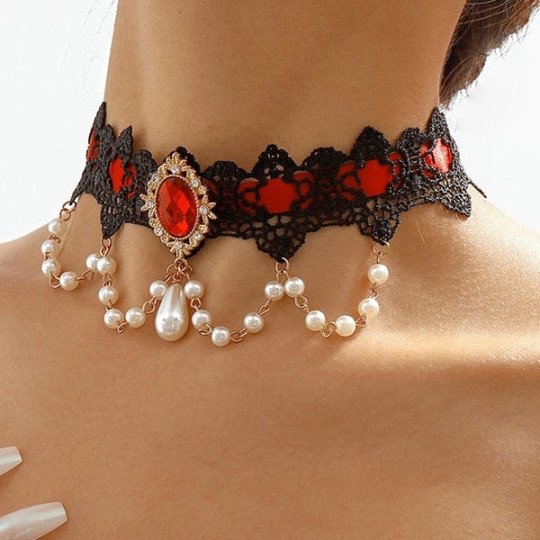 Red Gothic Necklace - Jewelry | Rigazo