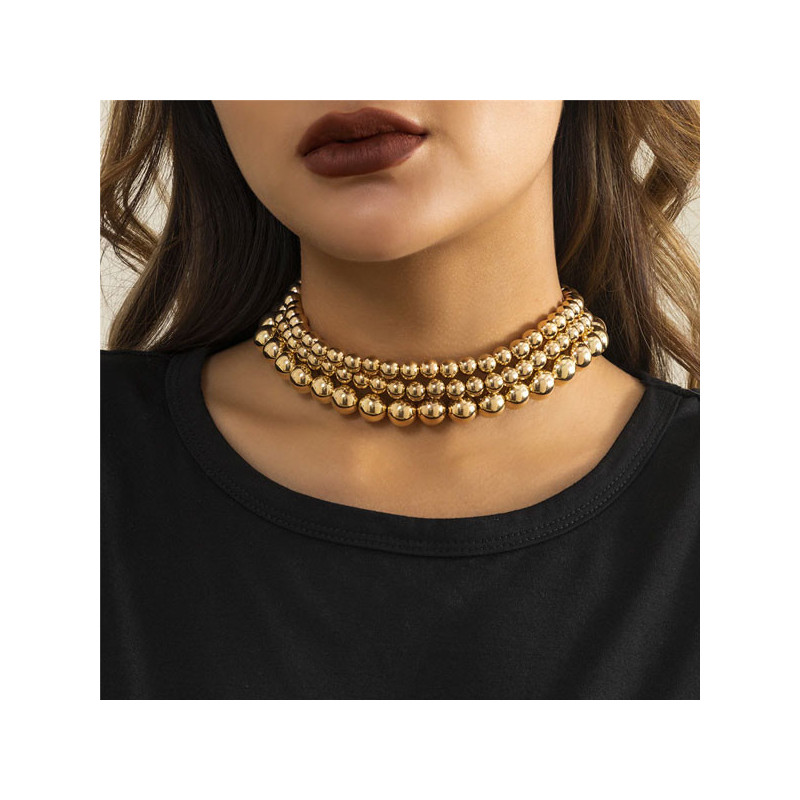 Round necks in gold beads | Rigazo