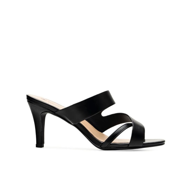 Black heeled mules - Large Size | Rigazo